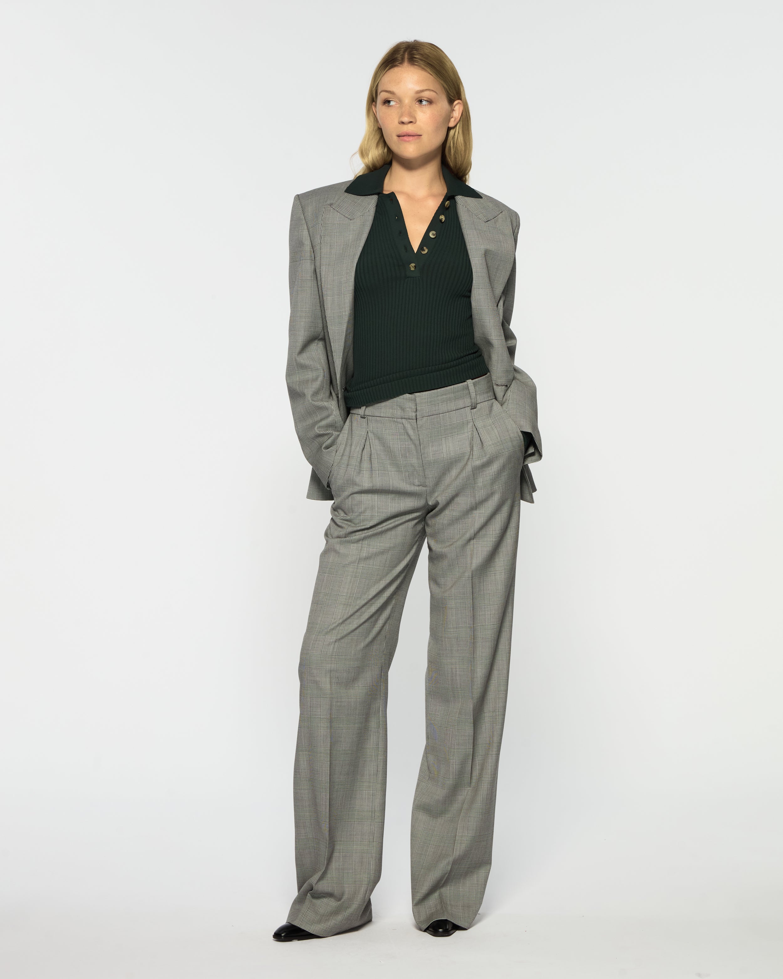 Inverted Box Pleat Trouser - Prince of Wales Check – SERENA BUTE