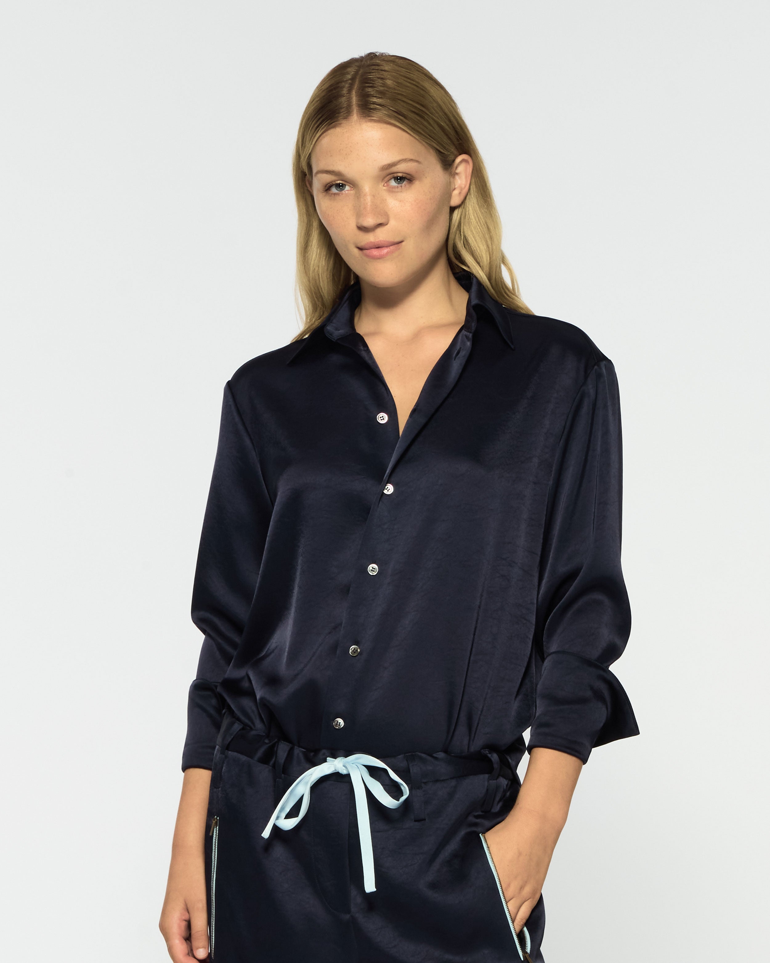 Paris Shirt - Navy Blue – SERENA BUTE