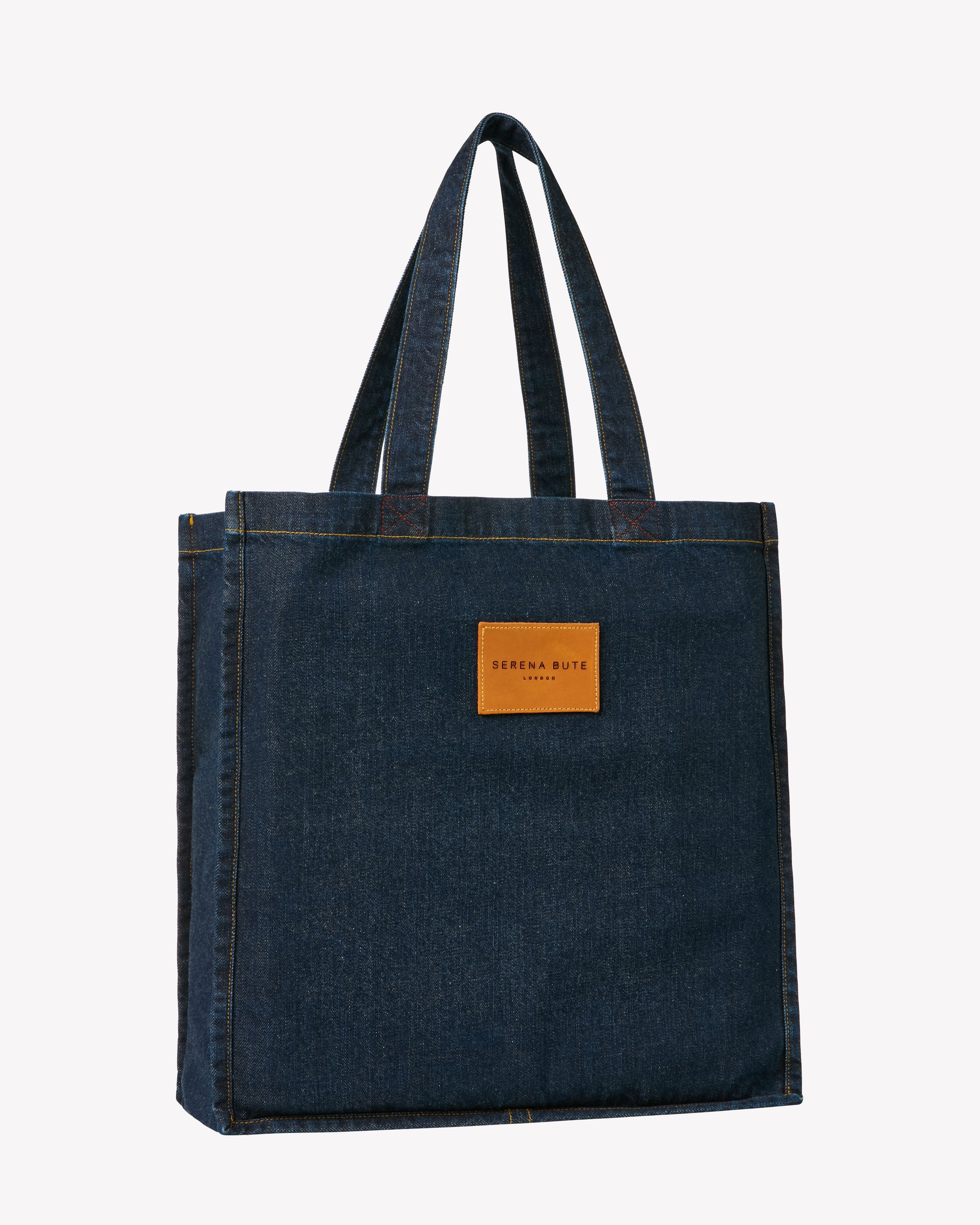Denim Tote Bag in Dark Blue | SBL – SERENA BUTE
