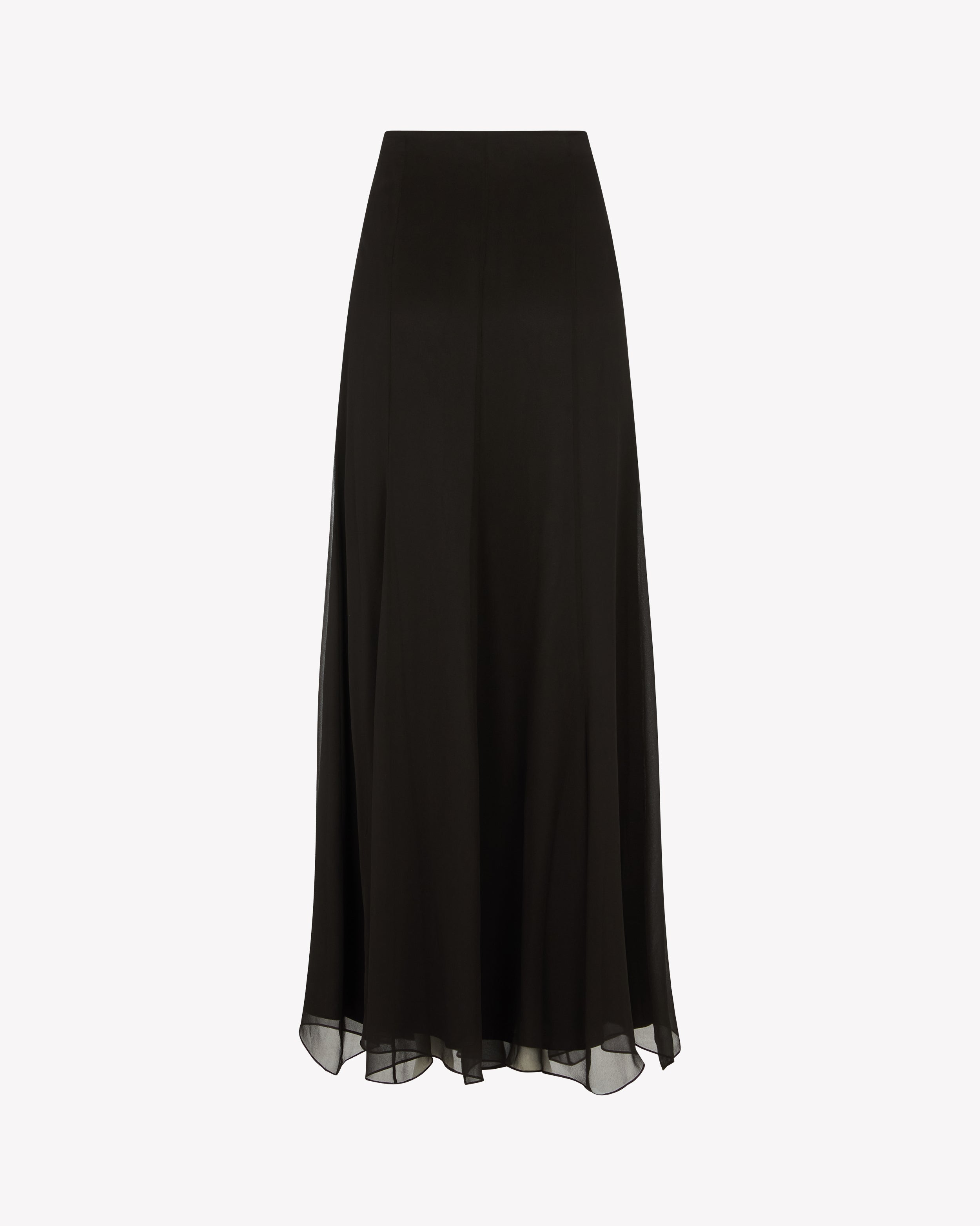 Serena Bute London Silk Georgette Full Length Skirt - Black Silk for ...