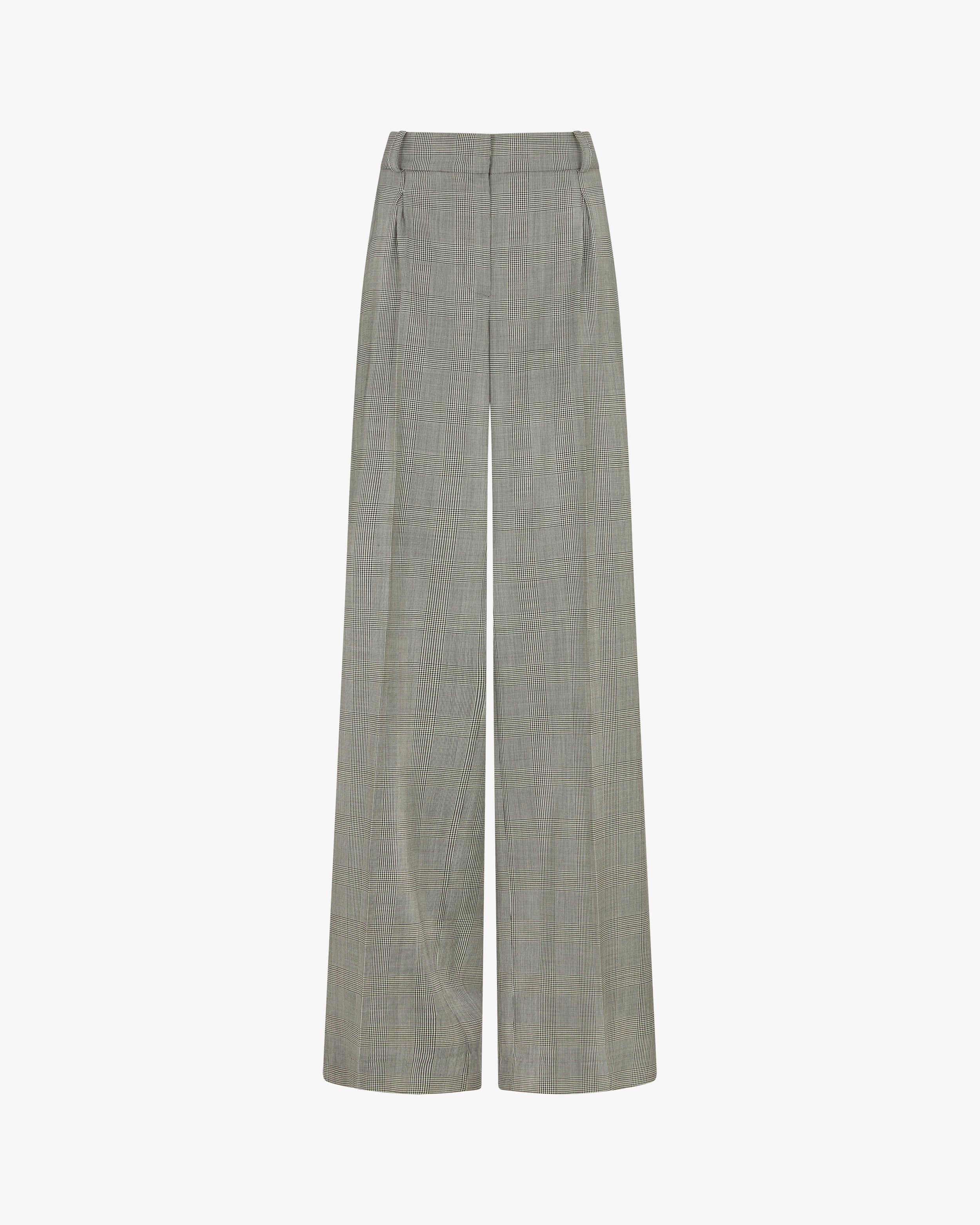 Inverted Box Pleat Trouser - Prince of Wales Check – SERENA BUTE